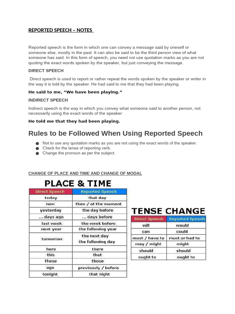 Reported Speech | PDF