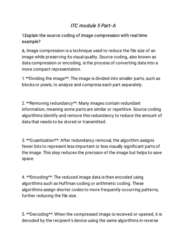 ITC Module 5 PartA | PDF
