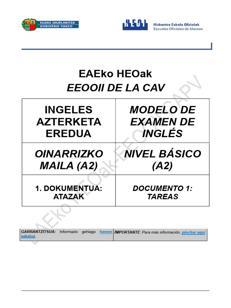 Ingles_A2_Tasks_v2_original | PDF