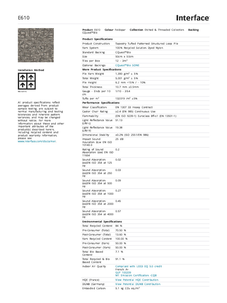 Interface_E610_Spec | PDF
