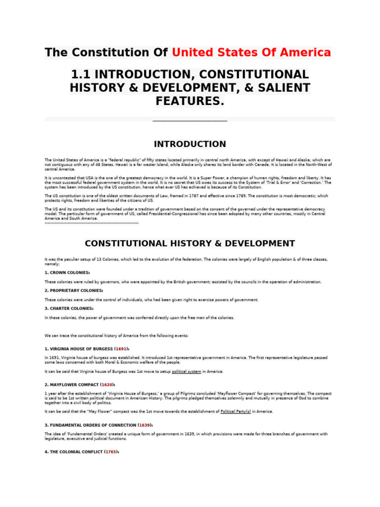 The Constitution of USA | PDF