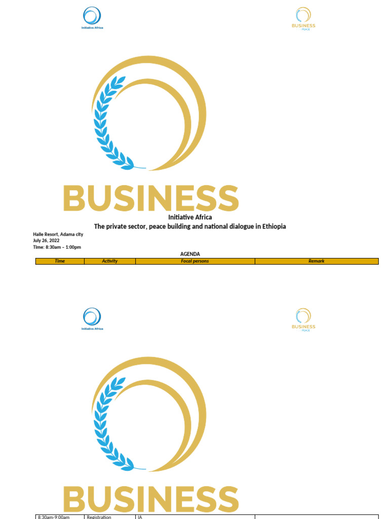 July 26, Adama - Draft Agenda | PDF