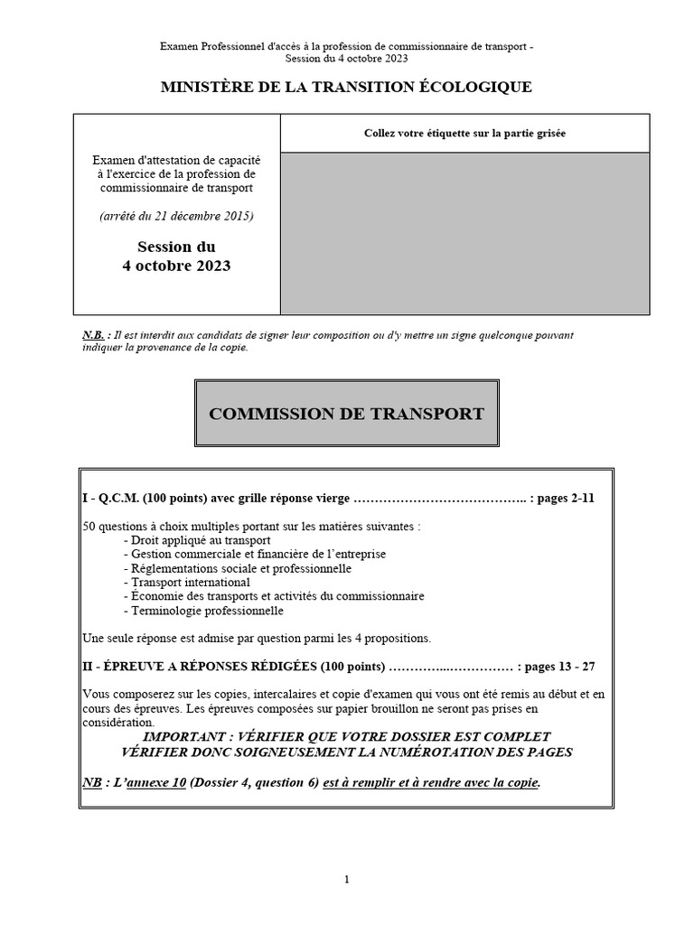 Commissionnaire 2023 | PDF