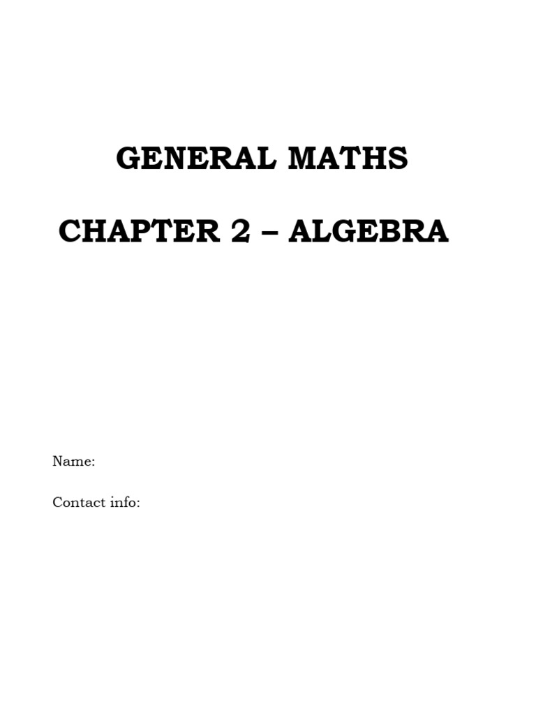 CHP 2 Algebra | PDF
