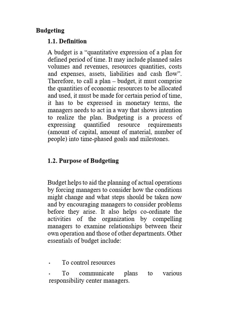 Financial Budgeting Pdf