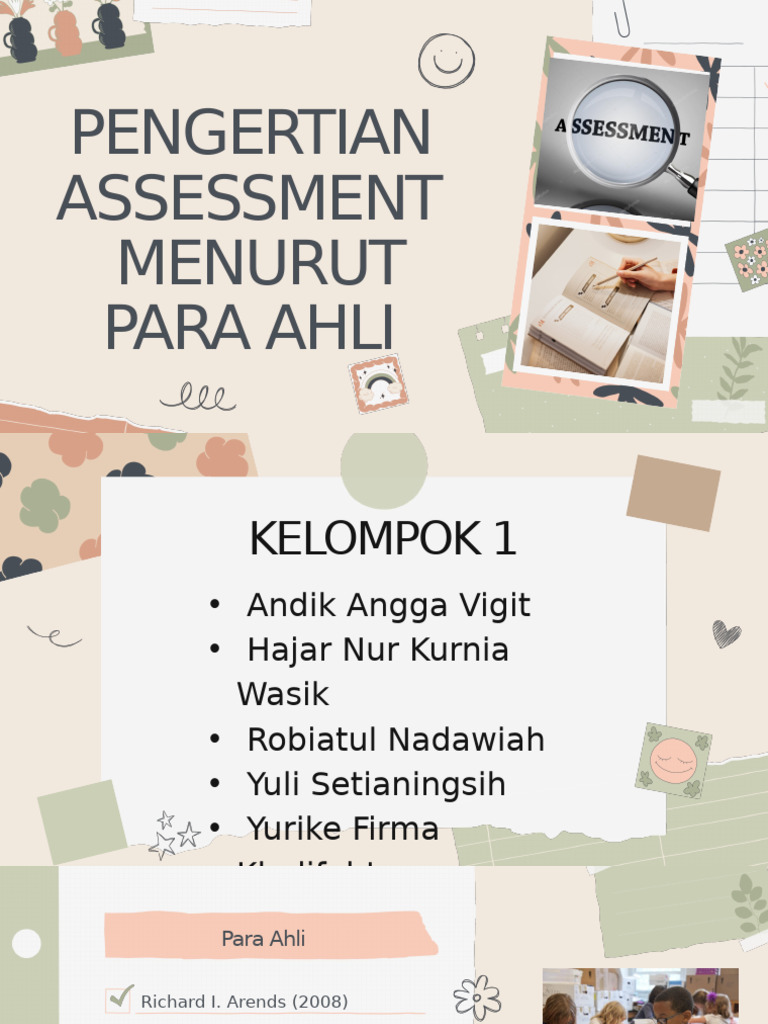 Pengertian Asesmen Menurut para Ahli Kel 1 | PDF