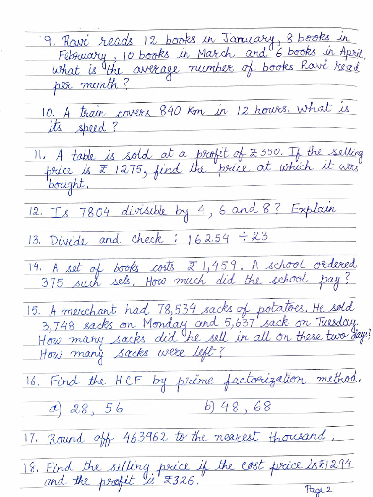 Long Test Revision Questions Page 2 | PDF