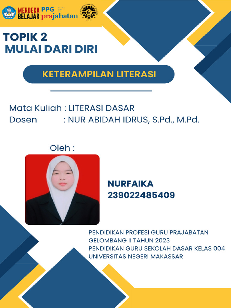 TP2 - Mulai Dari Diri - Litrasi Dasar - Nurfaika | PDF