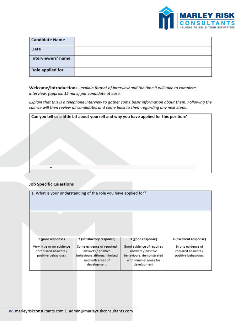 Pre Interview Screening Call 1 | PDF