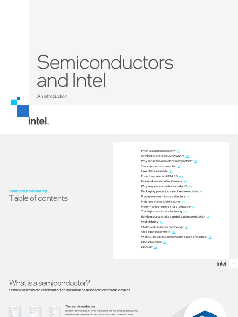 Semiconductors and Intel Introduction | PDF