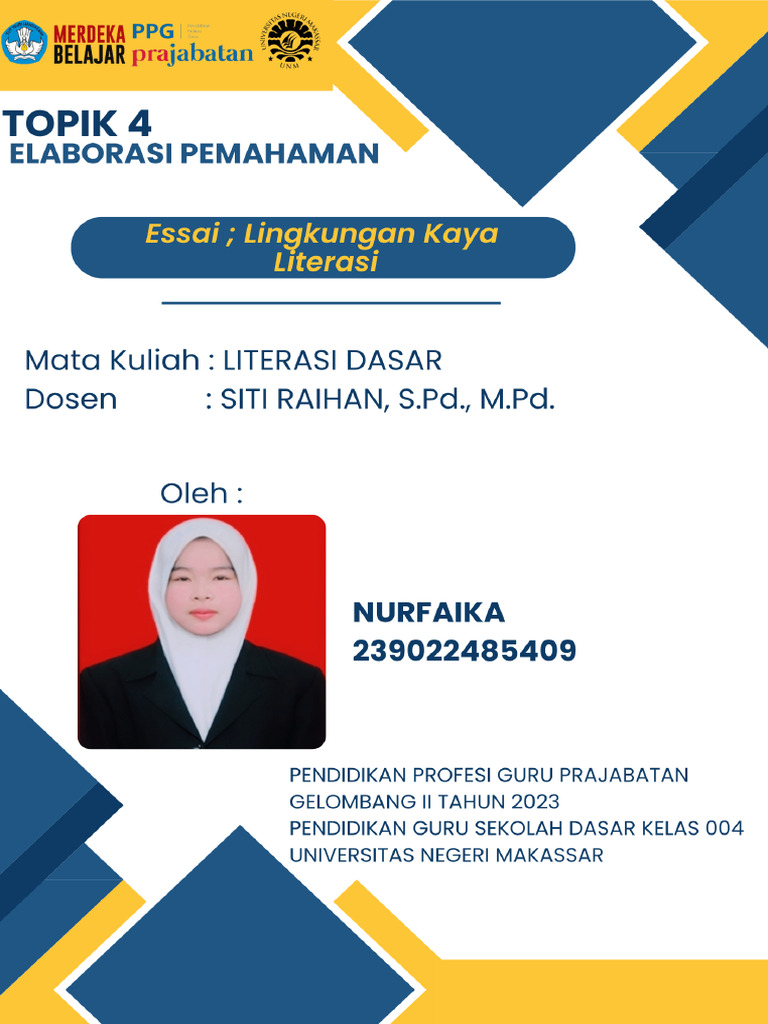 Tp4 Elaborasi Pemahaman Literasi Nurfaika | PDF