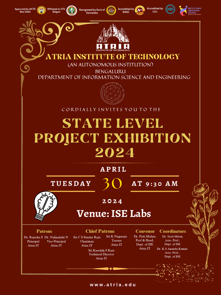 AtriaIT - ISE - Project Exhibition - Invitation | PDF