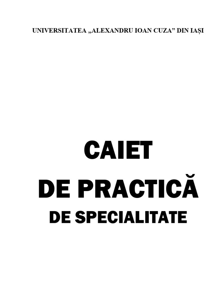 Model Facultate Caiet de Practica Chimie | PDF