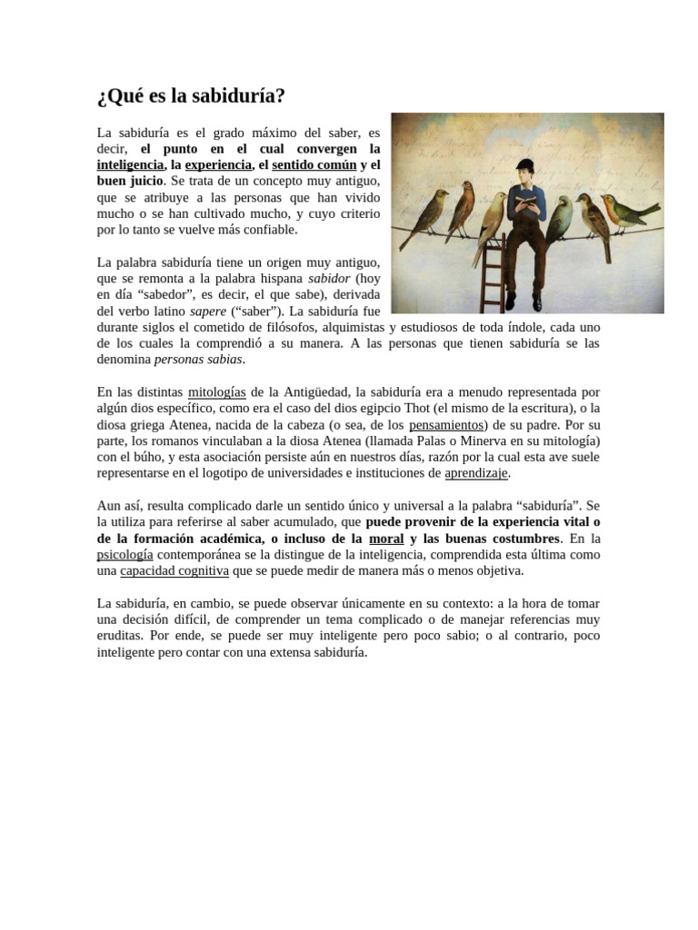 Qué Es La Sabiduría | PDF