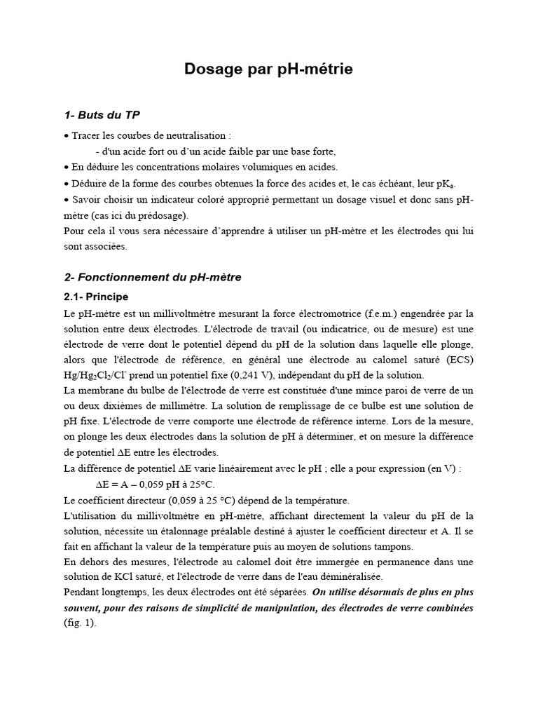 Dosage Par PH - Métrie | PDF