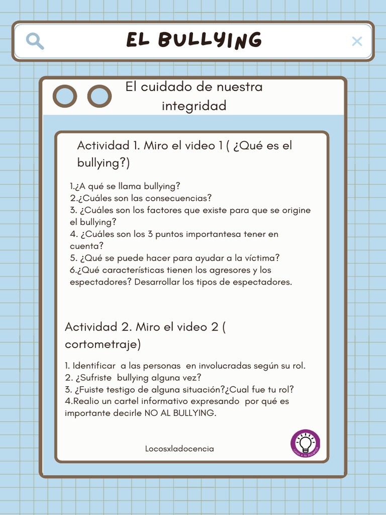 Actividades para Trabajar El Bullying | PDF