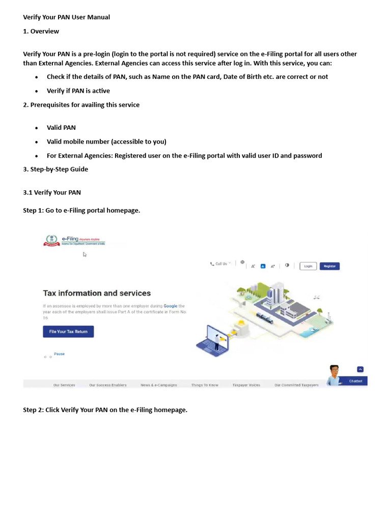 Verify Your PAN User Manual | PDF