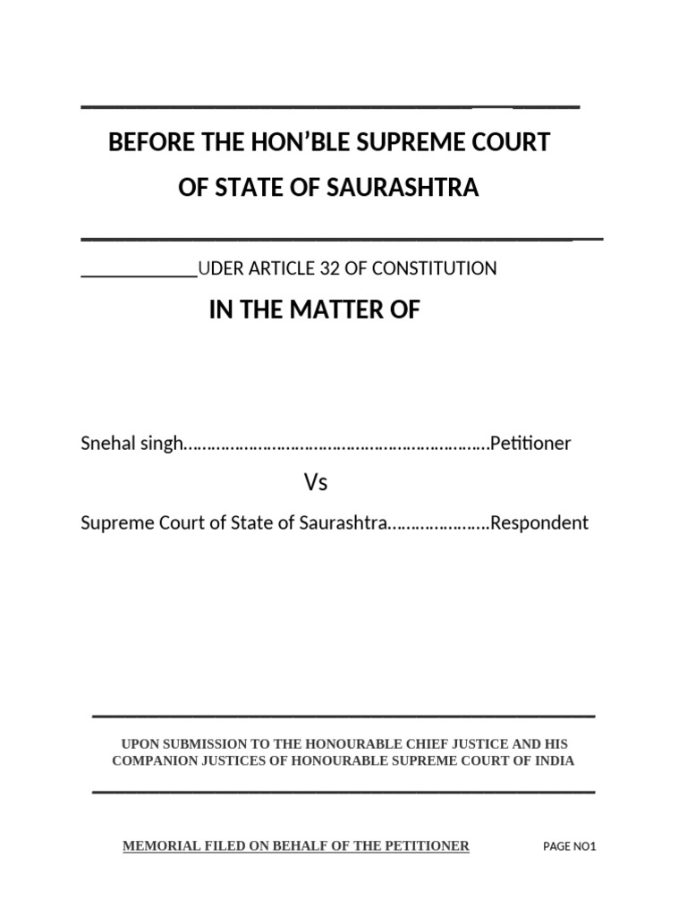 Memorial (Draft) | PDF