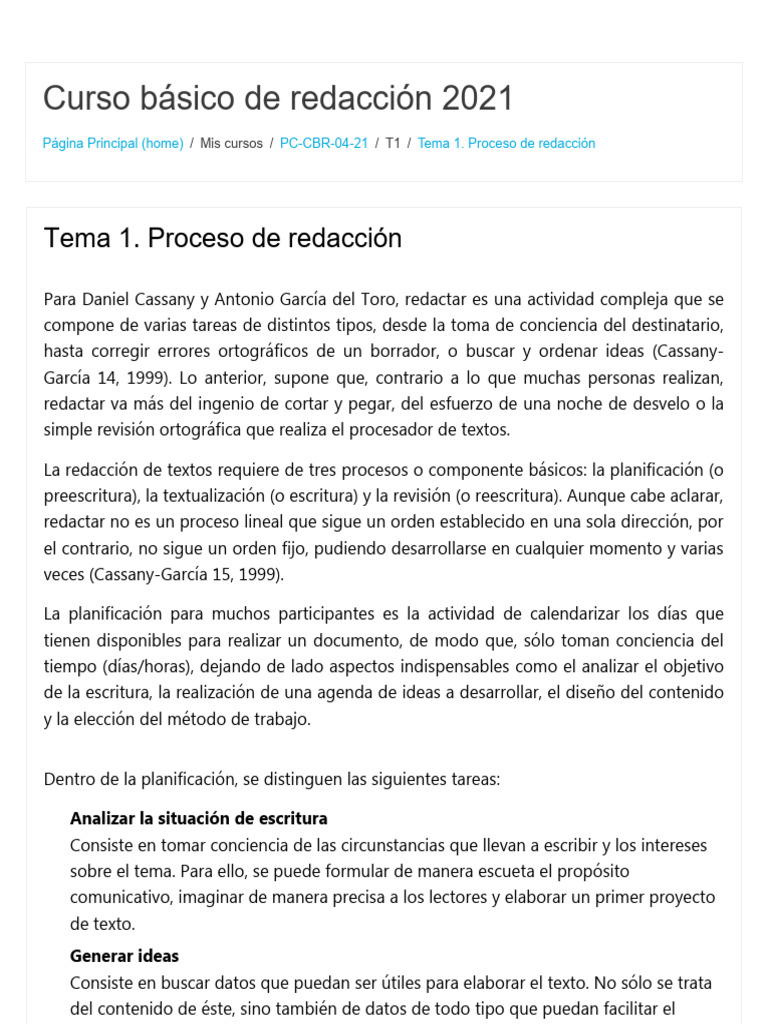 PC-CBR-04-21 - Tema 1. Proceso de Redacción | PDF