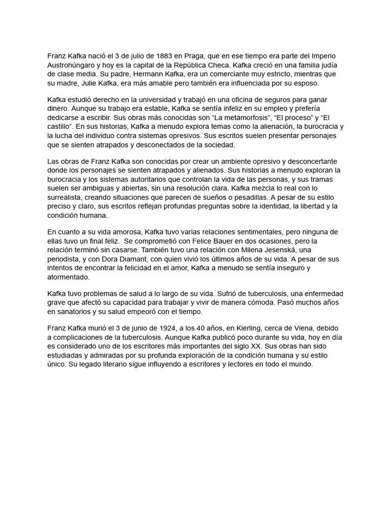 Franz Kafka (1) | PDF