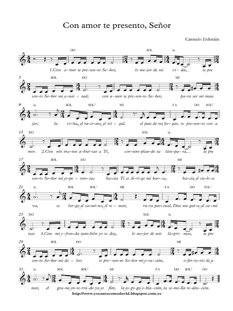 Con Amor Te Presento Señor | PDF