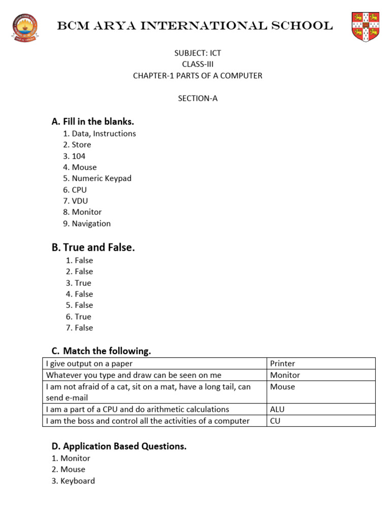 44-C-226-Chapter 1 Answer Key | PDF