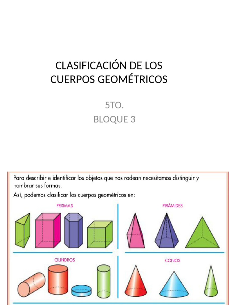 Cuerpos Geometricos y Sus Caracteristicas Trimestre 2 | PDF
