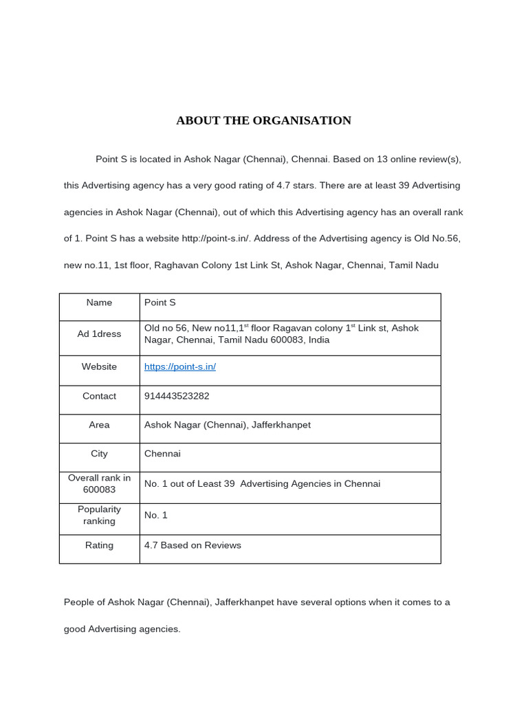 Introduction and About The Organisation Industrial Project | PDF