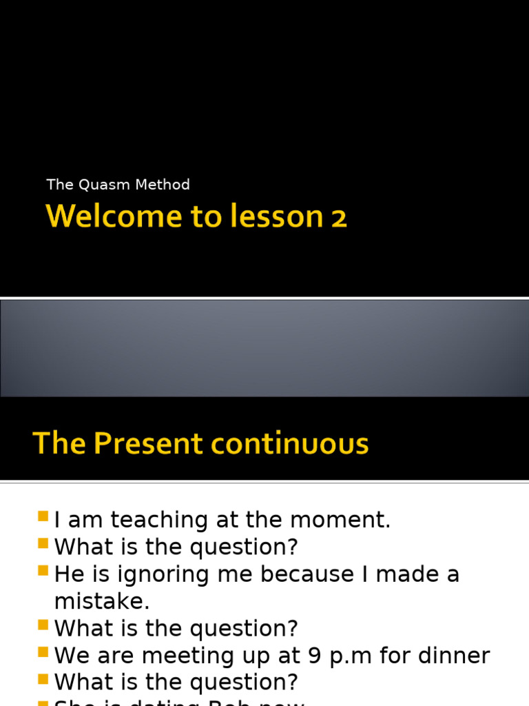 Welcome To Lesson 3 | PDF