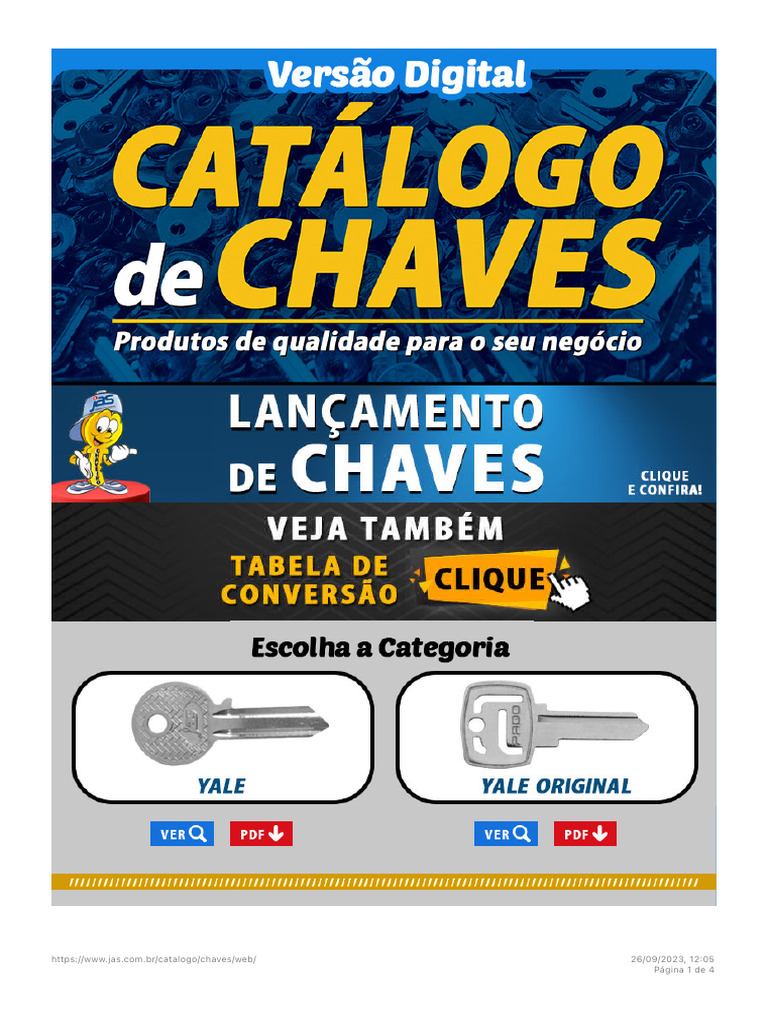 JAS - Catálogo de Chaves | PDF