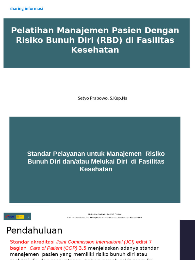 Shering Informasi MENAJEMEN RBD RSCM Sosialisasi | PDF