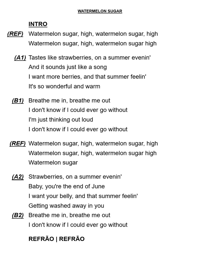 Watermelon Sugar - Letra | PDF