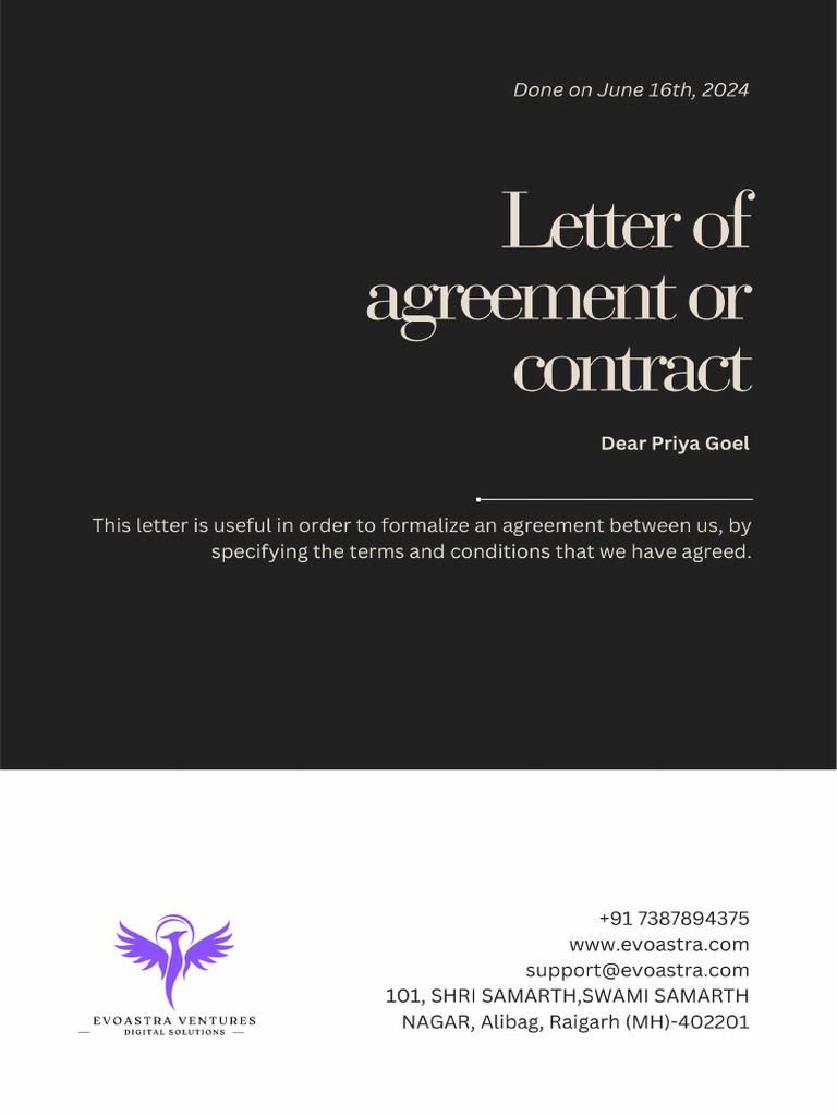 Letter of Agreement2m - Priya Goel | PDF