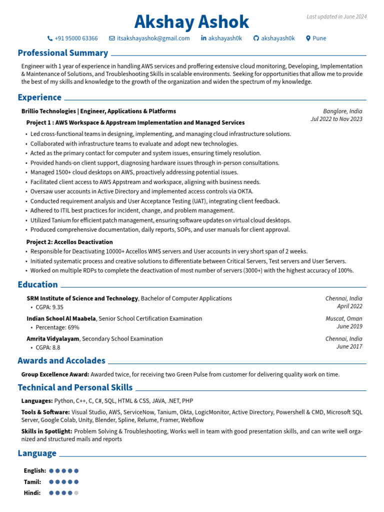 Akshay Ashok Engineer Template | PDF