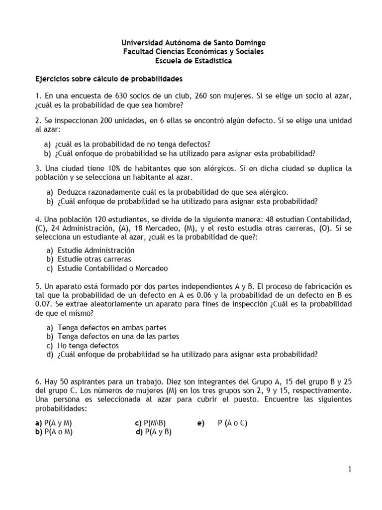Ejercicios para El Aula Prob 1-2-2021 | PDF | Probabilidad