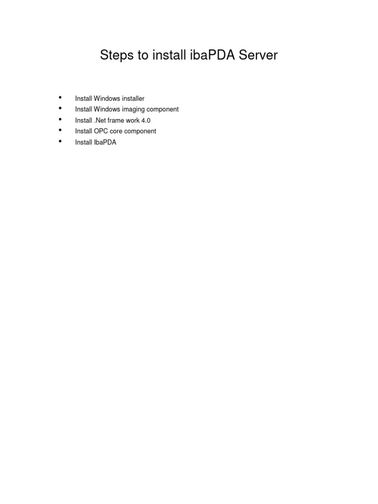 Install ibaPDA | PDF