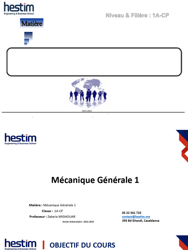 Cours - Mécanique Générale 1 | PDF