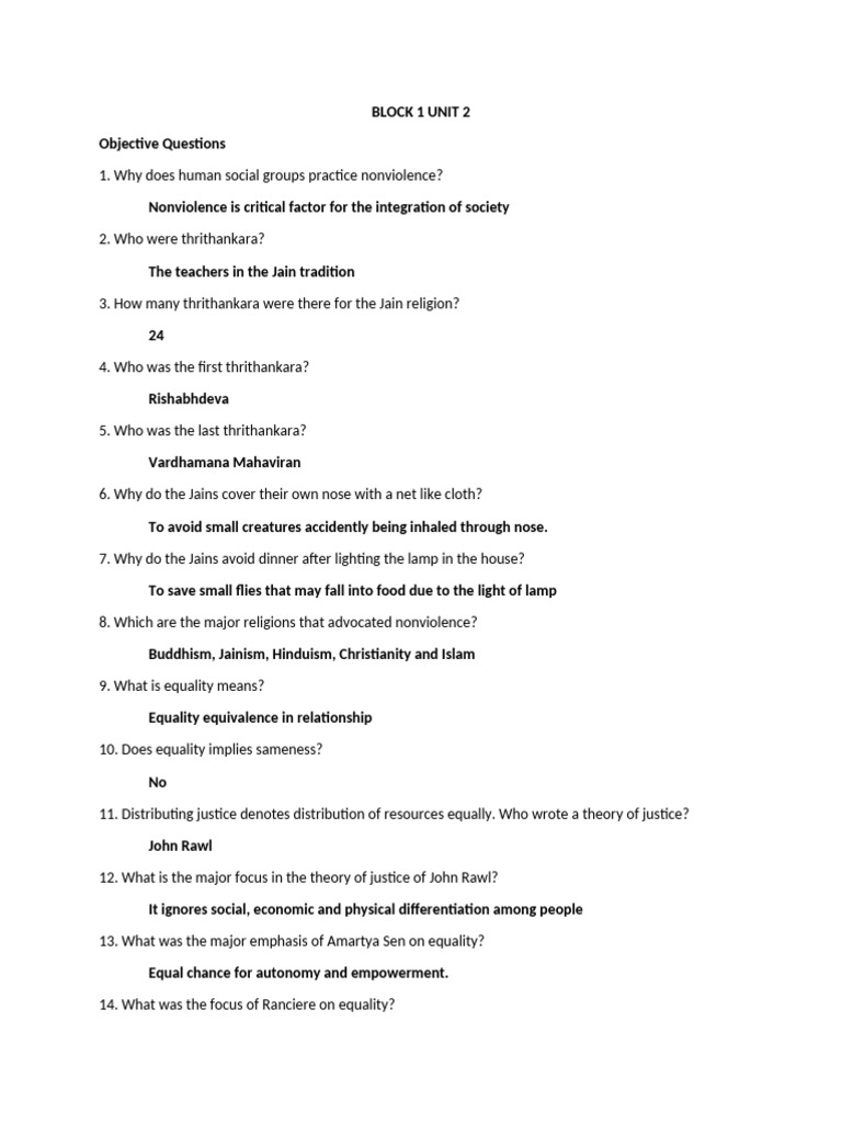 BLOCK 1 UNIT 2 Q&a | PDF