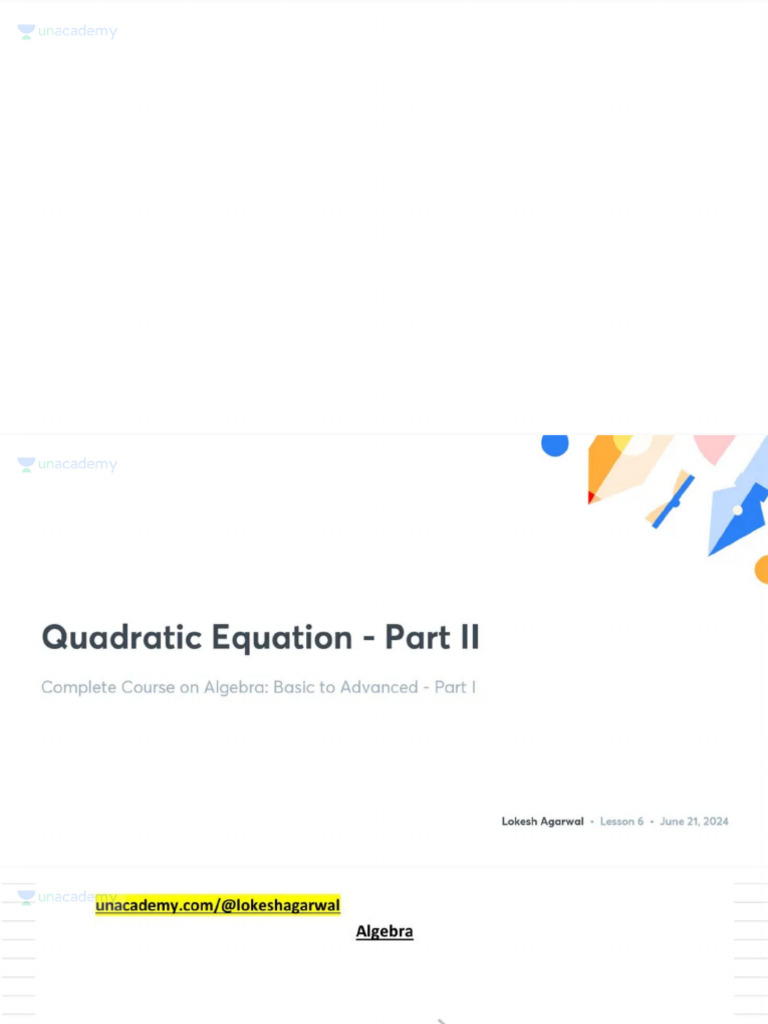 Quadratic Equation Part II With Anno | PDF