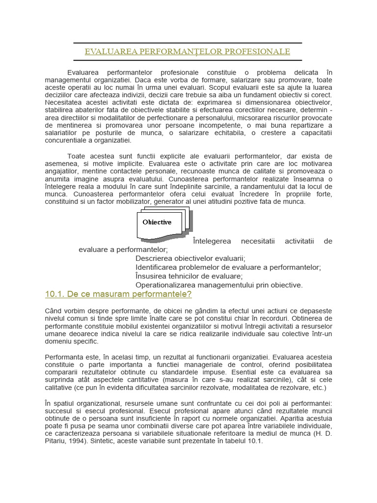 Evaluarea Performantelor Angajatului | PDF