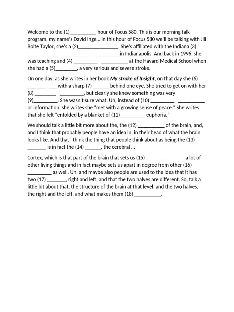 Exercise - Gap Filling 1 | PDF