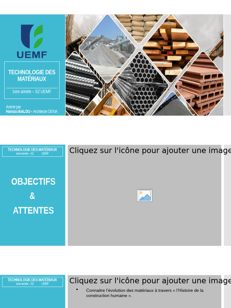 TECHNOLOGIE DES MATÉRIAUX - S1 - UEMF - Seance 01 | PDF