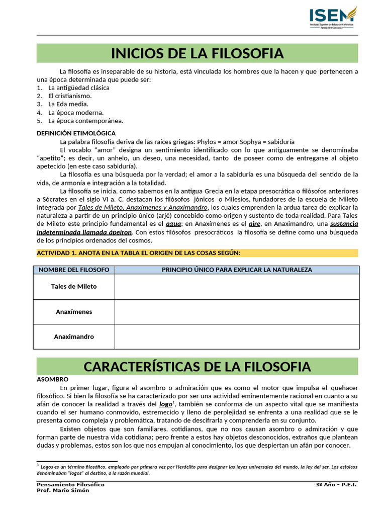 Origen de La Filosfía I | PDF