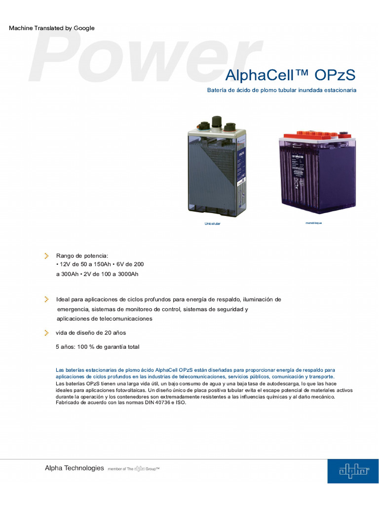 Alphacell Opzs - 04-2022 (Español) | PDF