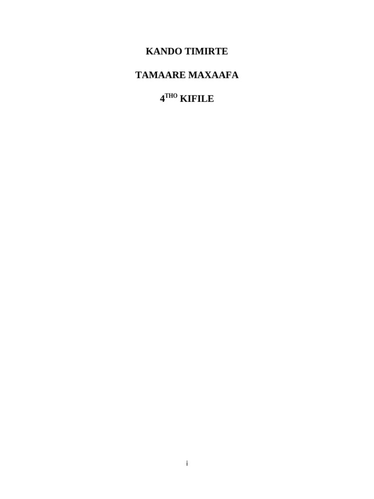 4tho Kifile Kando Tamaare Maxaafa | PDF