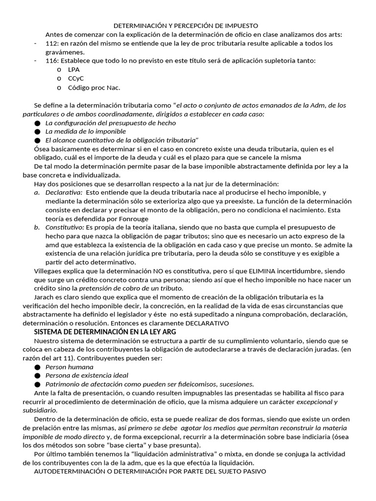 Determinacion y Percepcion de Impuesto | PDF