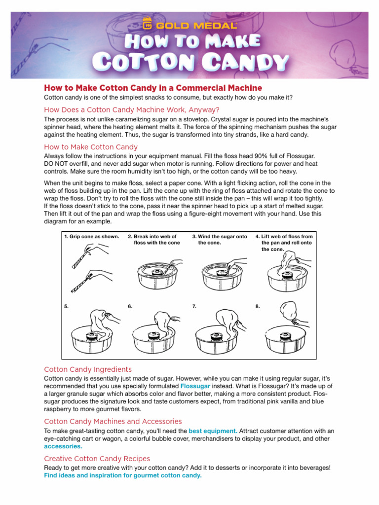 How To Make Cotton Candy Commercial Machine Links | PDF
