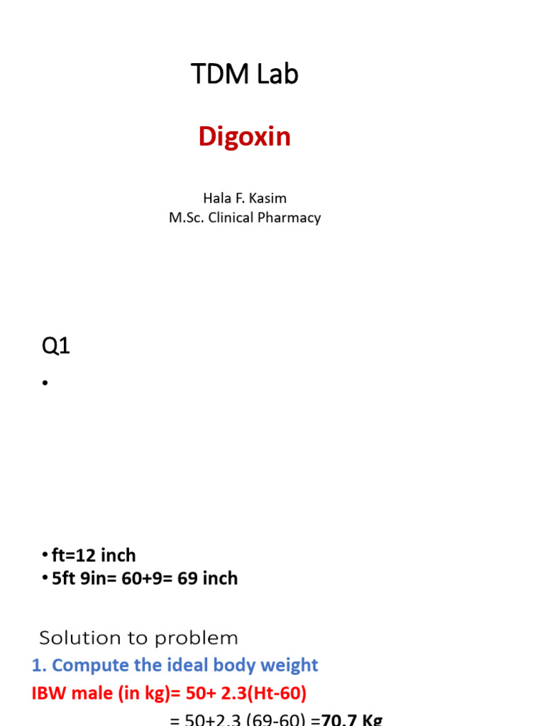 Lab Digoxin | PDF