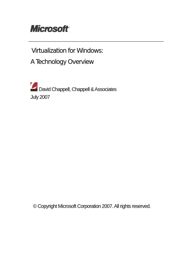 MS Virtualization Overview v1.1 | PDF