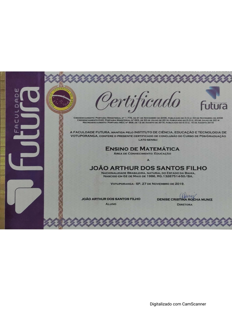 Diploma de Pós - Graduação | PDF